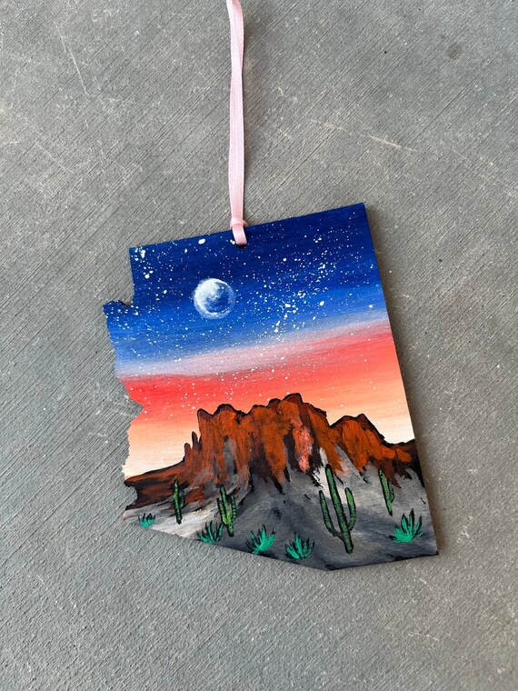 Arizona Desert Superstition Mountains Wood Ornament - Etsy