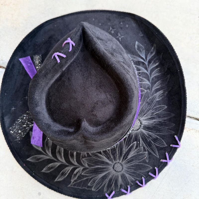 Black Burned Cowboy Hat - Etsy