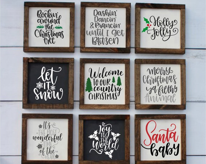 Mini Farmhouse Christmas Signs, Farmhouse Holiday, Farmhouse Decor ...