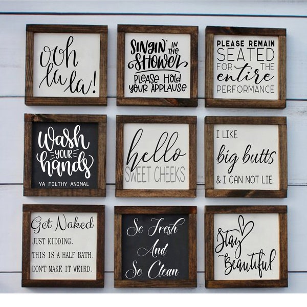 Bathroom Mini Sign - Etsy