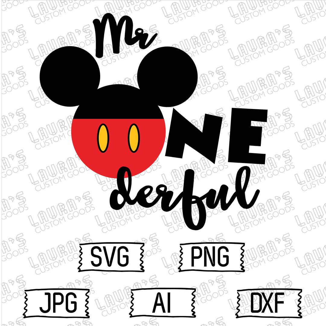 Mickey Mouse One Svg Mickey Mouse Svg Onederful Svg One Svg One Year ...