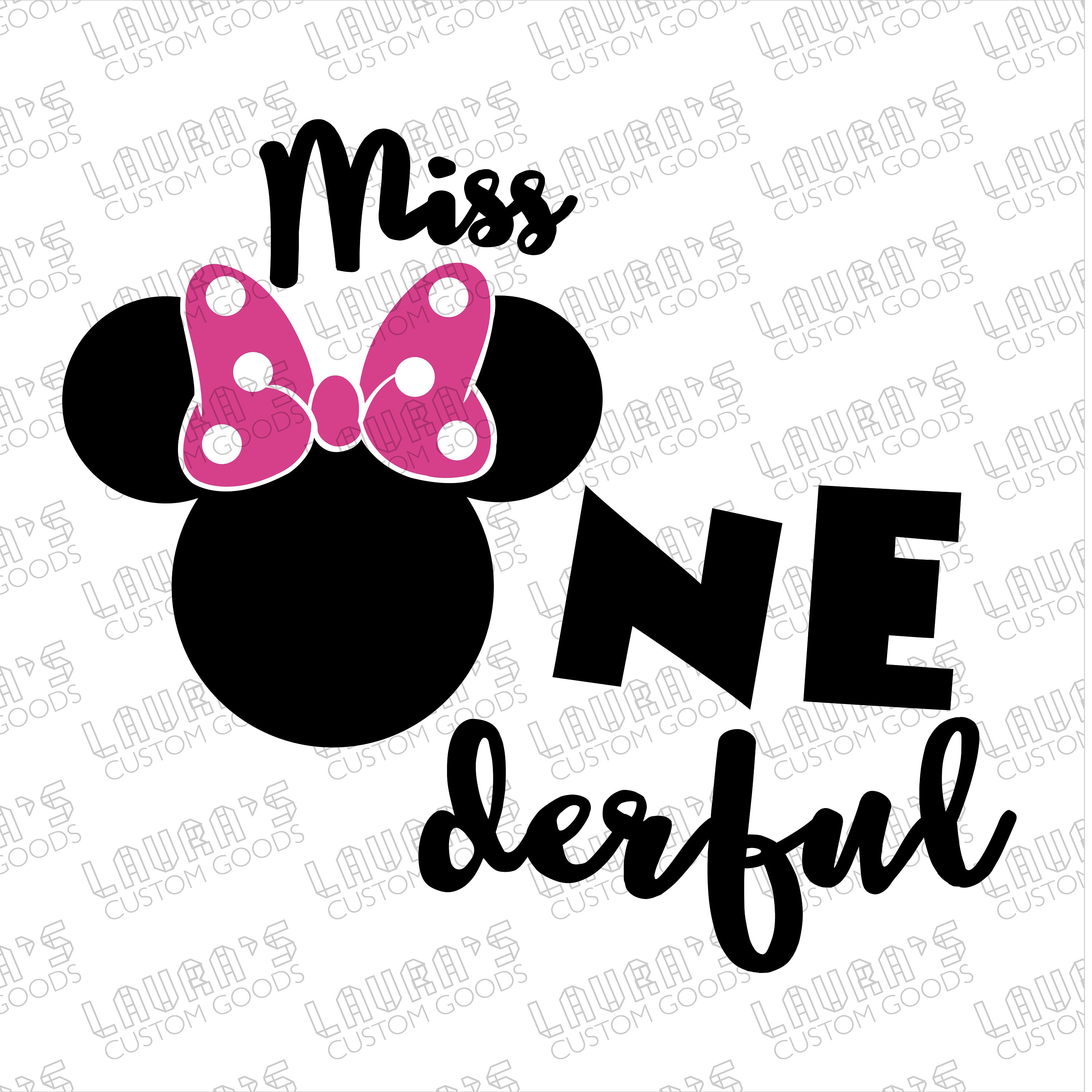Pink Minnie Mouse One svg Minnie Mouse svg OneDerful svg | Etsy