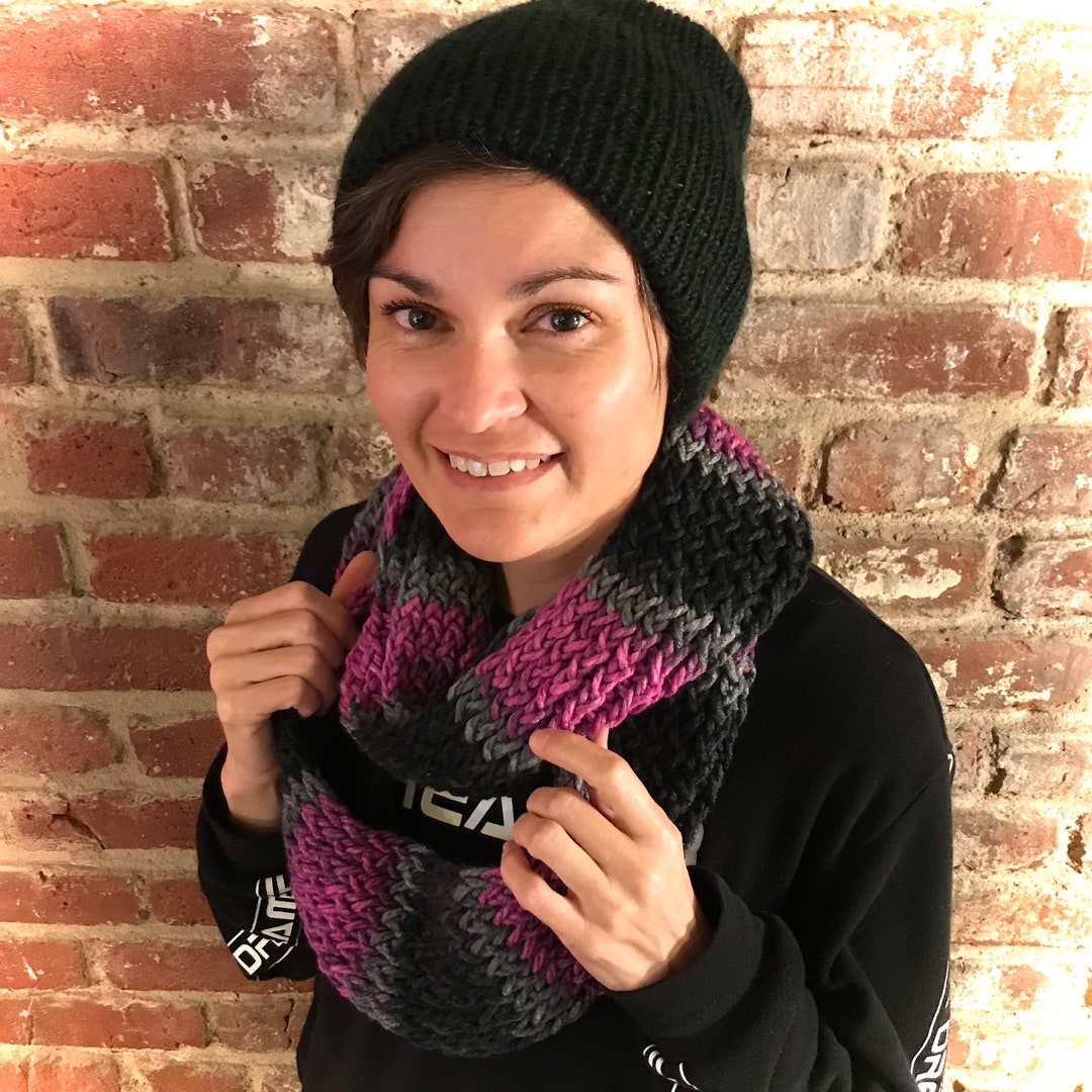 Star Fire Dragon Scale Infinity Scarf, Chunky, Handmade, Knitted Scarf ...