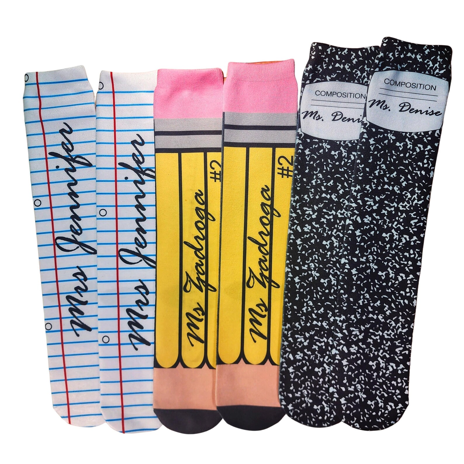 Personalized Teacher Appreciation and Student Socks, Group Matching ...
