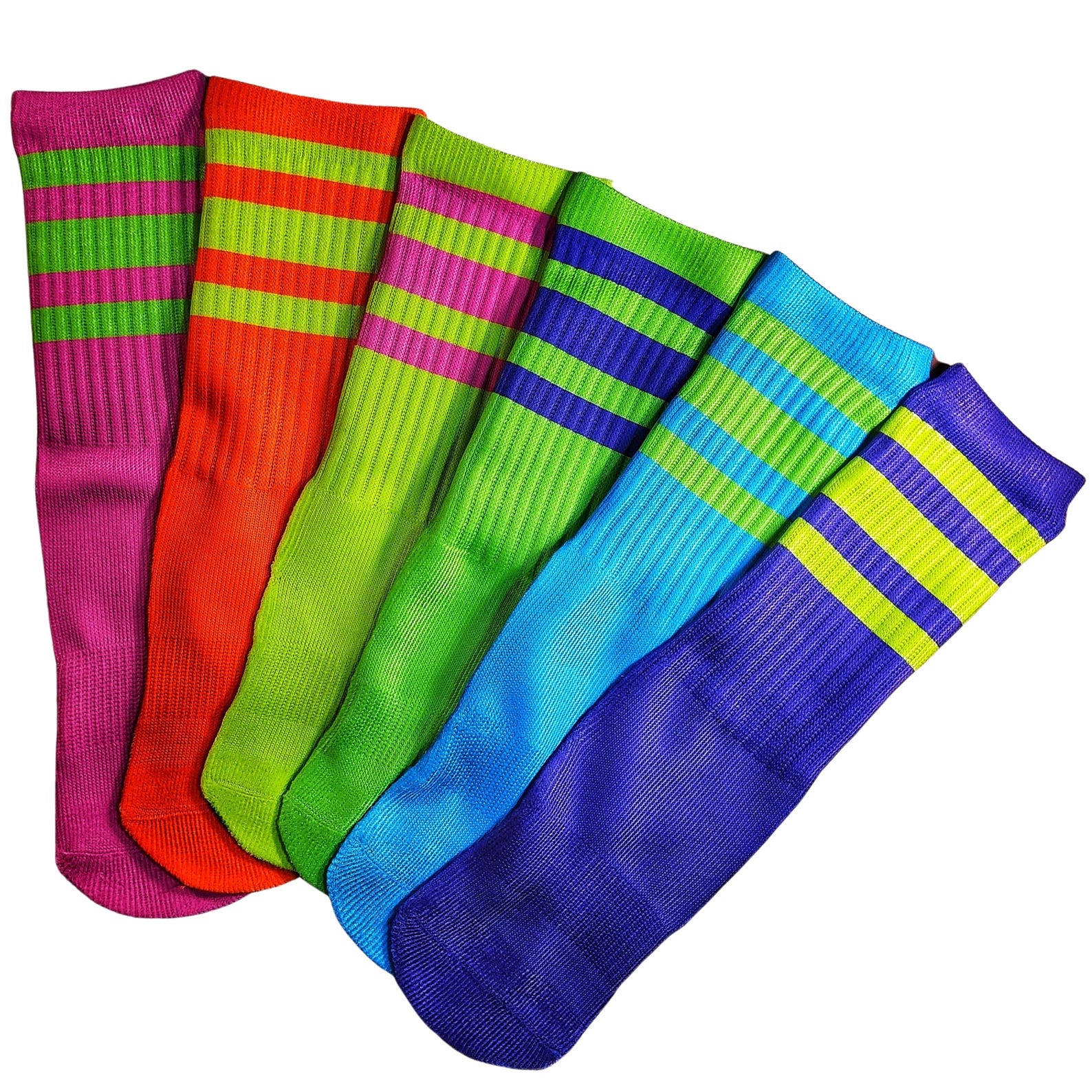 Bright Neon Colors Tube Socks, Group Matching Idea, Family Photos ...