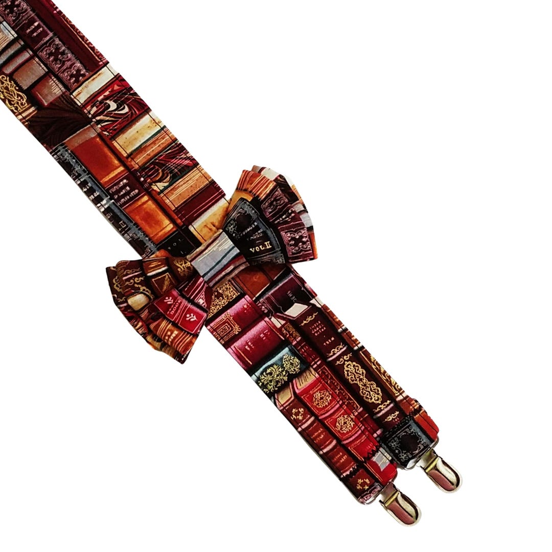 Classic Books Suspenders Set, High Quality, Formal Dance Party, Self ...