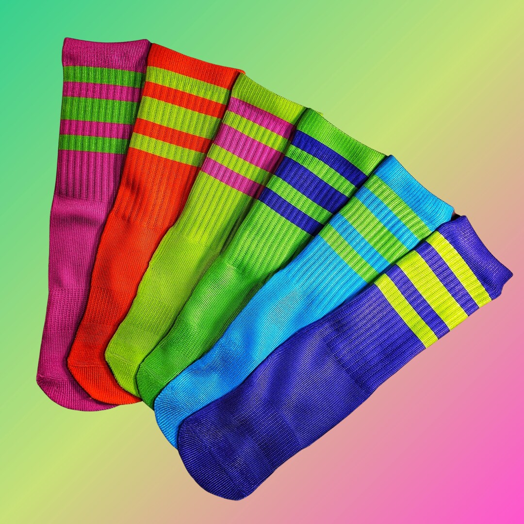 Bright Neon Colors Tube Socks, Group Matching Idea, Family Photos ...