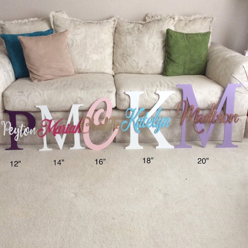 Large Initial With Name Sign Wood Name Sign Nursery Name - Etsy Australia