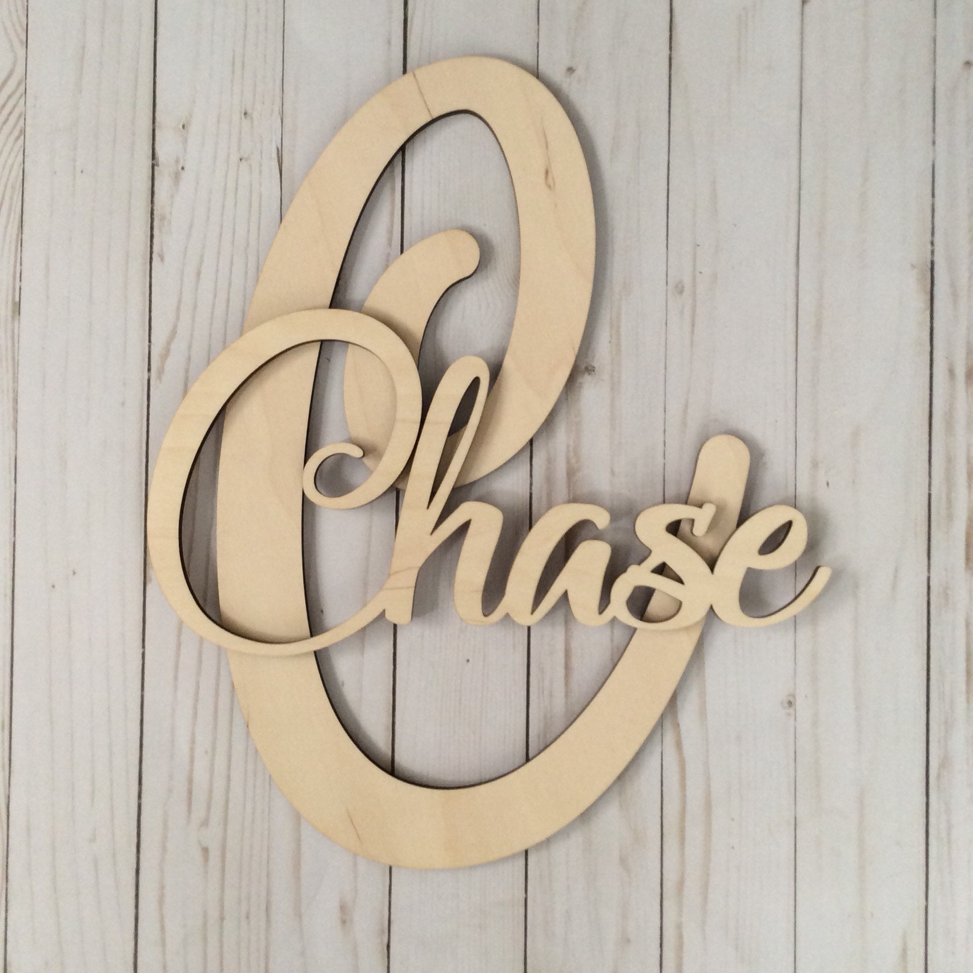 DIY Large Initial With Name Sign, Unpainted Wood Name Sign, Nursery ...