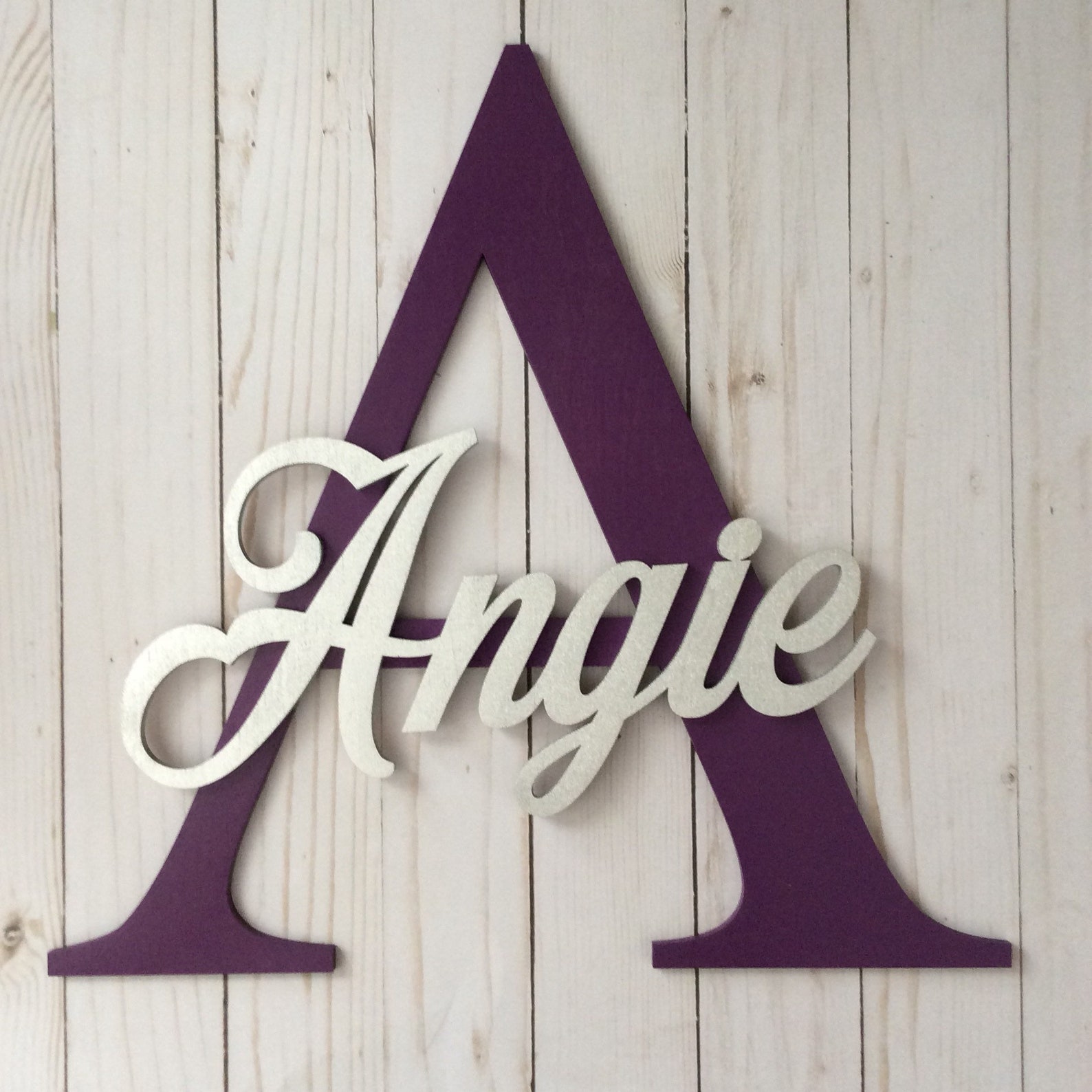 Family name sign initial name sign wood name sign nursery | Etsy