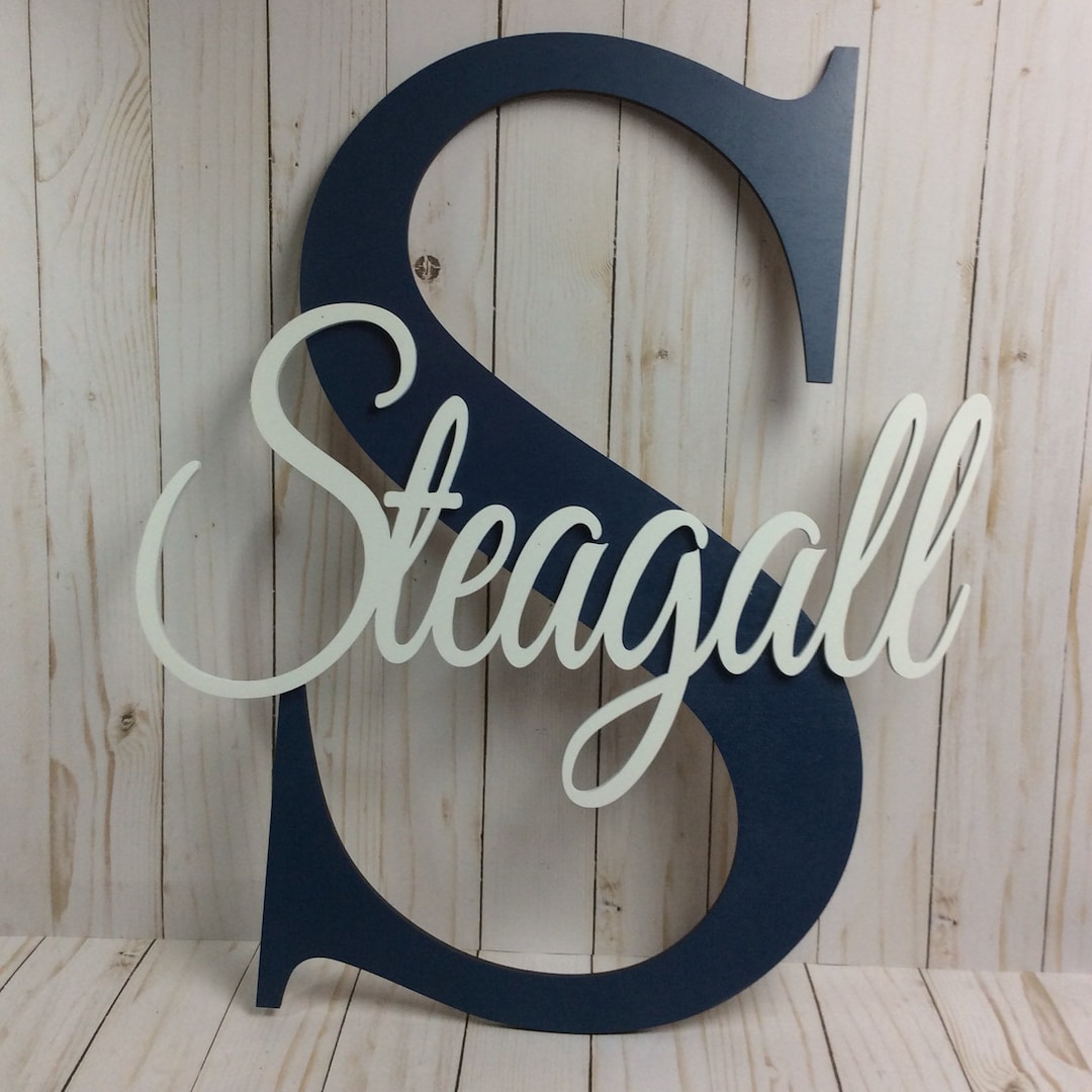 Family Name Sign, Initial Name Sign, Wood Name Sign, Nursery Name Sign ...