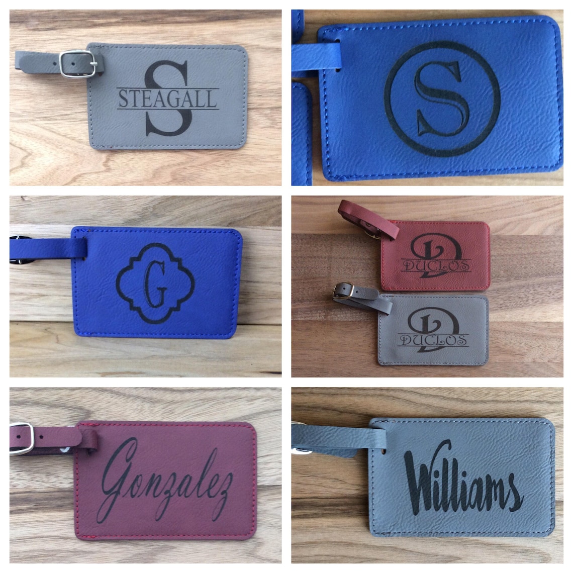 Personalized Luggage Tag Bag Tag Laser Engraved Leatherette - Etsy