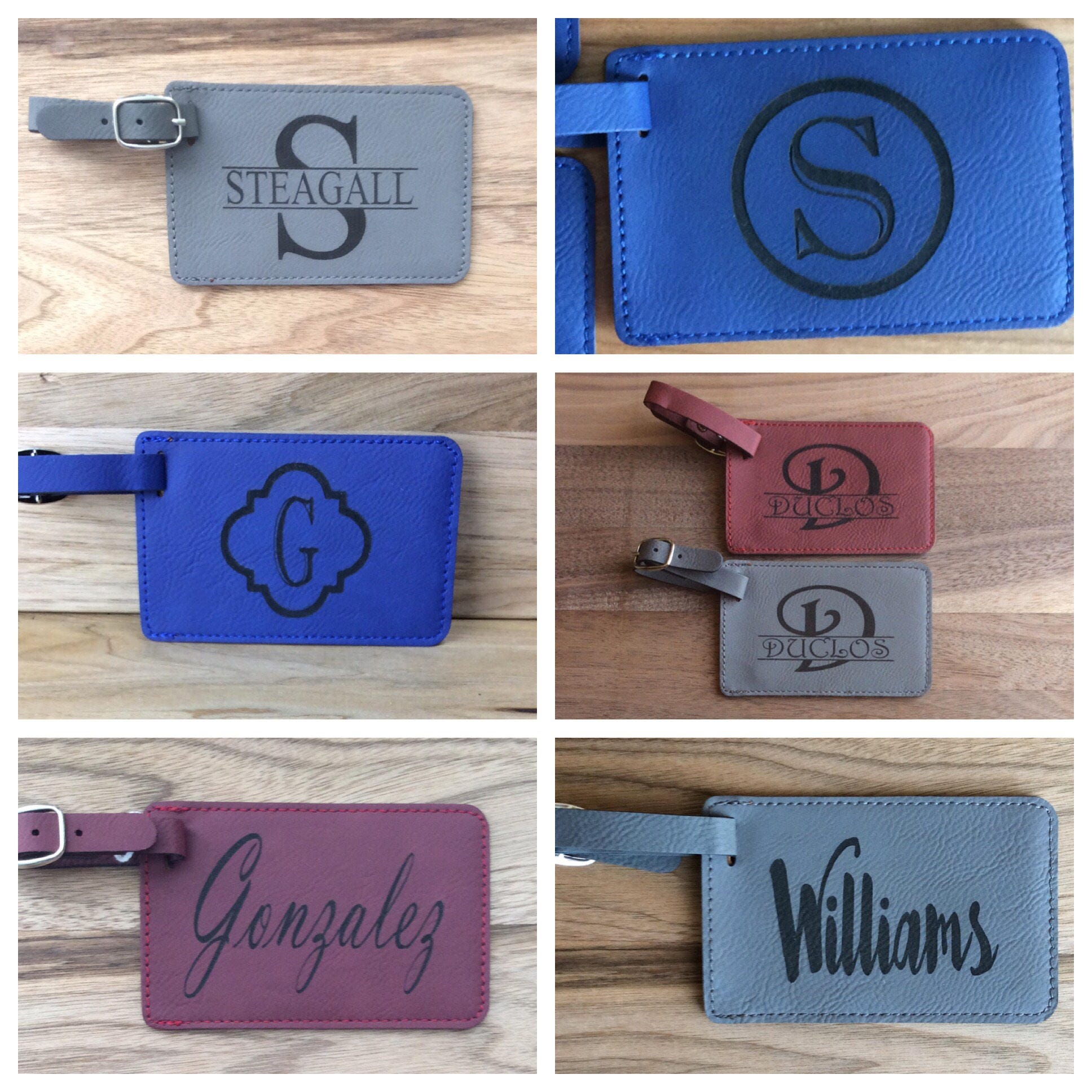 Personalized Luggage Tag Bag Tag Laser Engraved Leatherette - Etsy