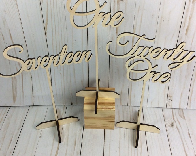 Cursive Wooden Wedding Table Numbers /wooden Table Numbers / Table ...