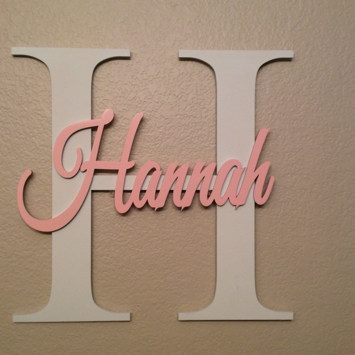 Large Initial With Name Sign, Wood Name Sign, Nursery Name Sign ...