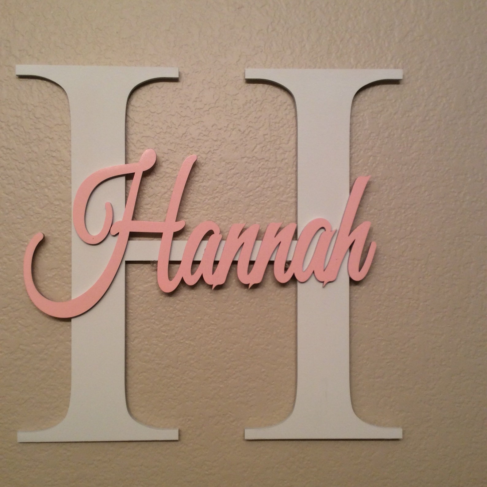 Large initial with name sign wood name sign nursery name | Etsy