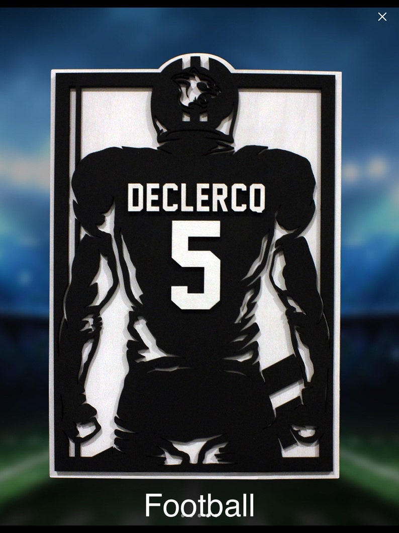 Large Personalized Football Sign Custom Wood Football Wall | Etsy