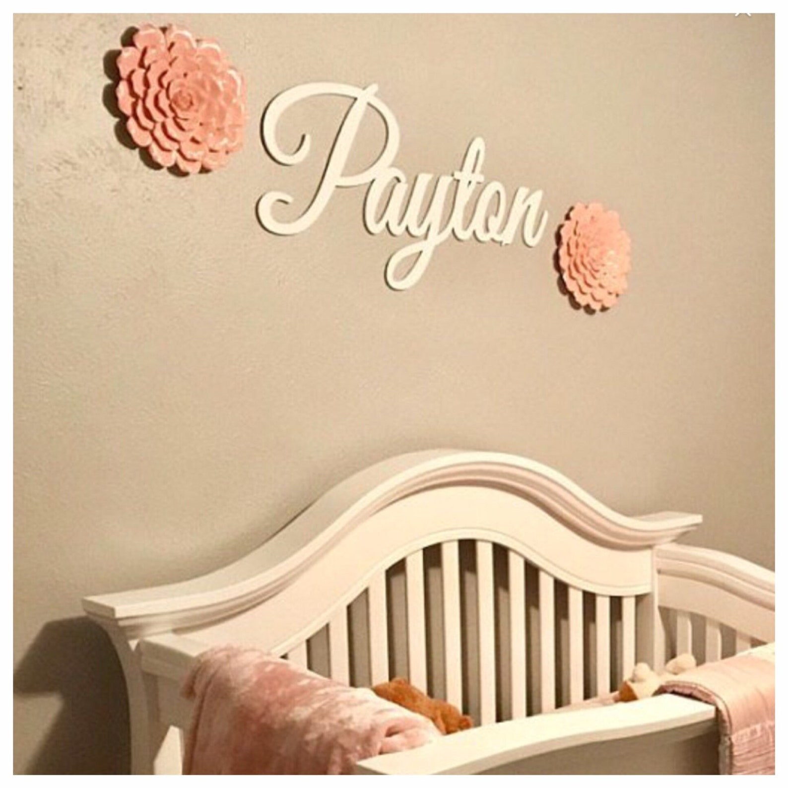 Wood Cutout Name Sign Large Script Name Sign Unpainted Baby - Etsy