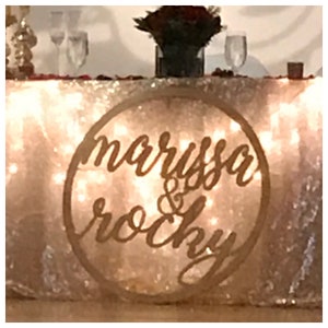 Circle Name Sign / Wedding Sign / Couple Sign / Wood Bride and Groom ...