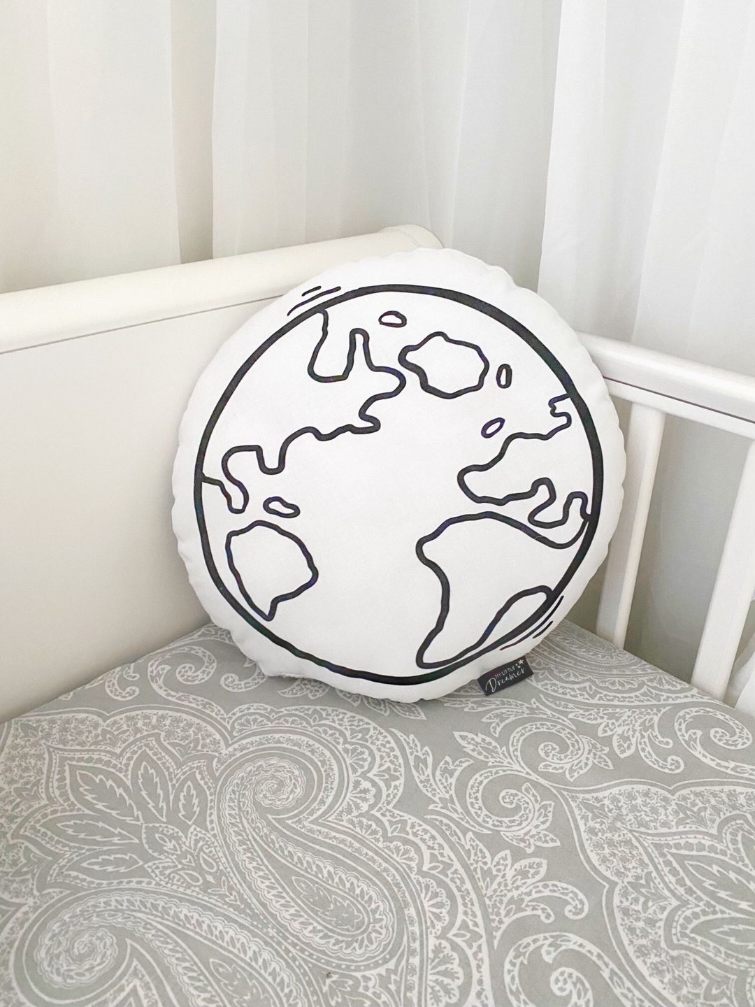 World Pillow, Nursery Cushion, Baby Gift, Earth Pillow, Childrens Decor ...