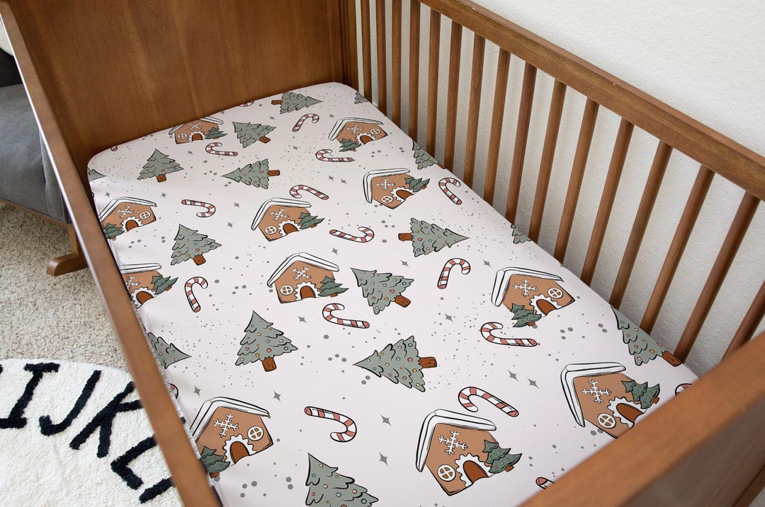 Christmas Ginger Bread House Bedding, Fitted Sheets, Festive Bedding ...