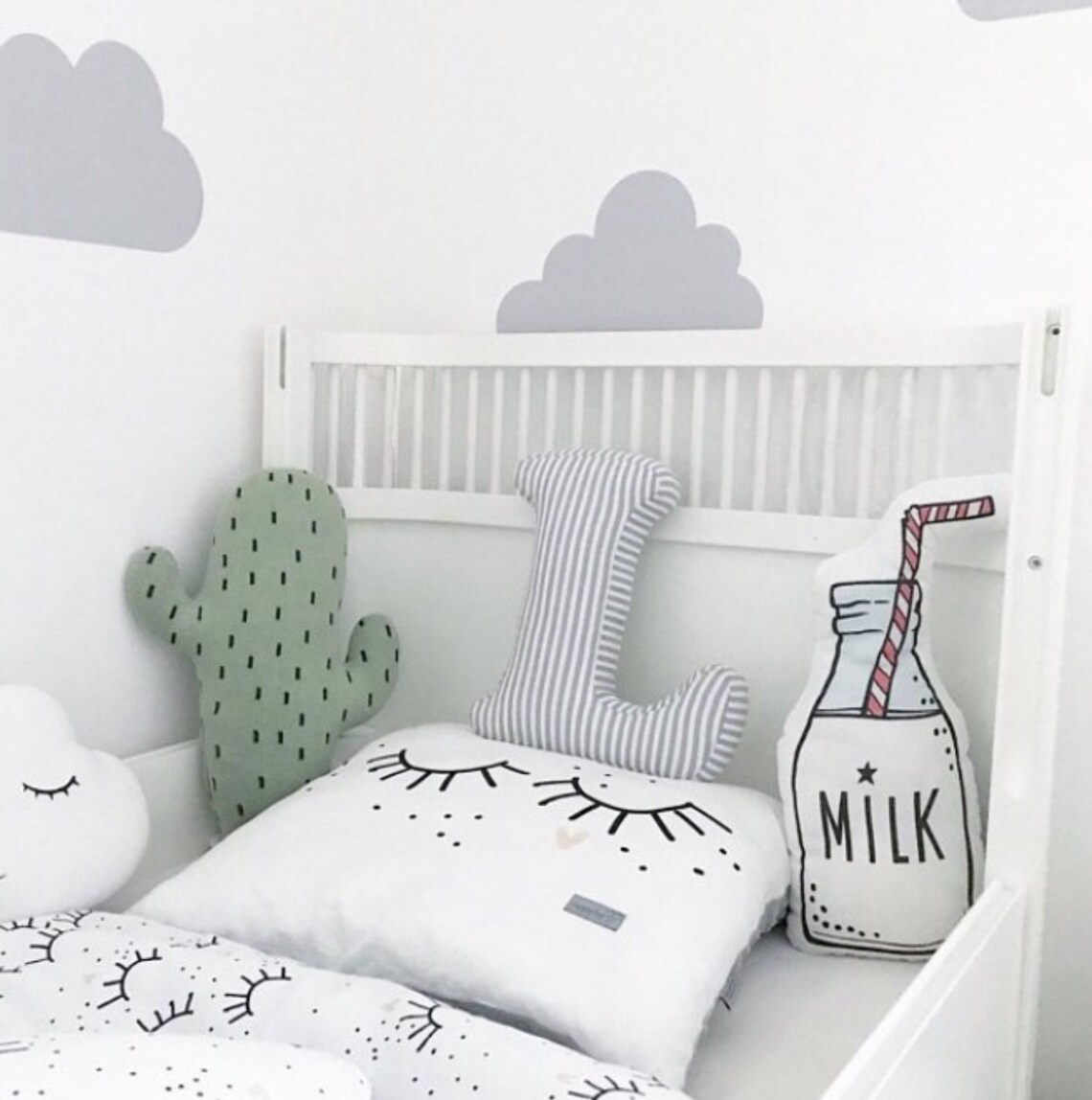 Milk Pillow, Nursery Cushion, Pillow, Plush, Monochrome Pillow ...