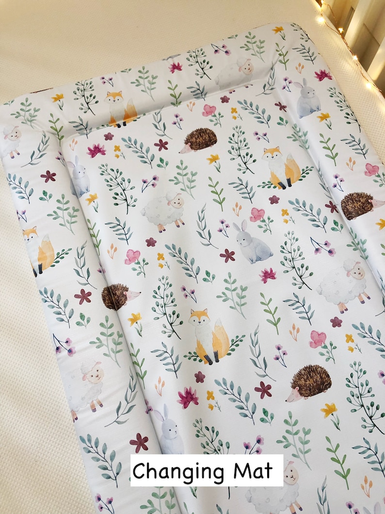 Baby Changing Mat - Woodland Fox Animals, Nappy Changing Mat ...