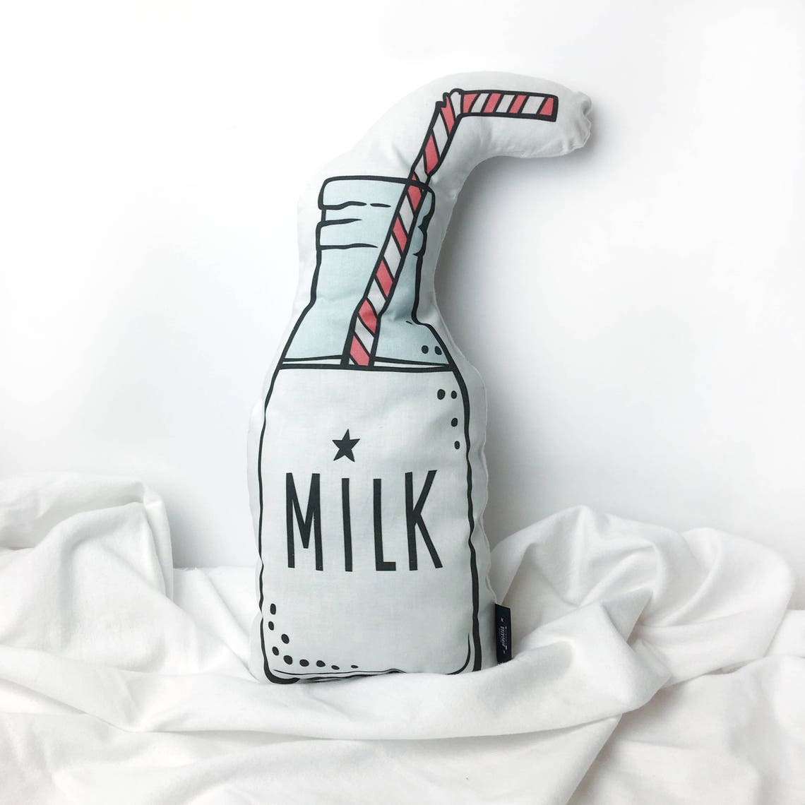 Milk Pillow, Nursery Cushion, Pillow, Plush, Monochrome Pillow ...