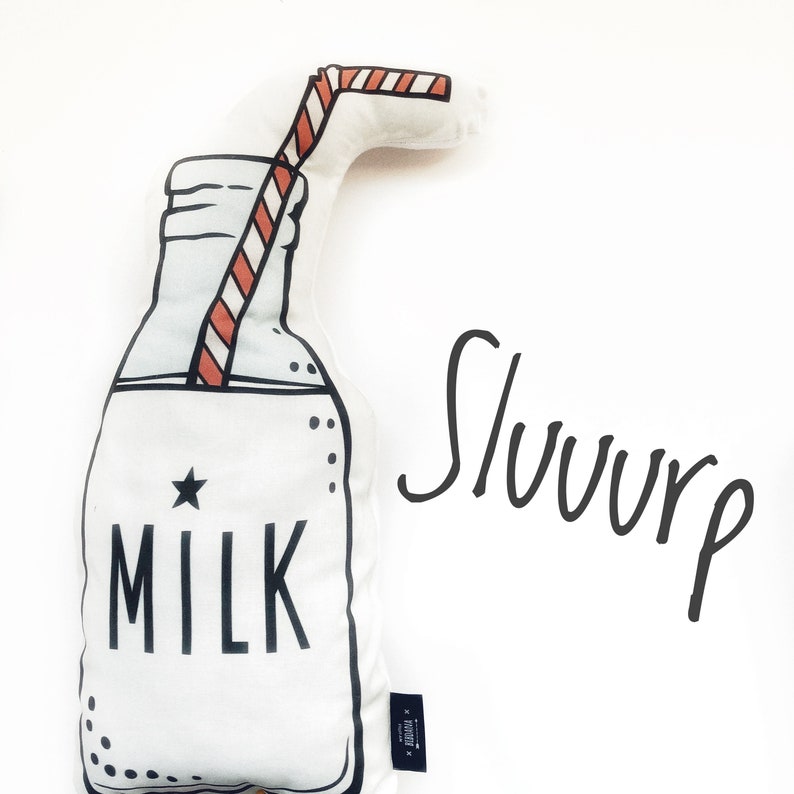 Milk Pillow, Nursery Cushion, Pillow, Plush, Monochrome Pillow ...