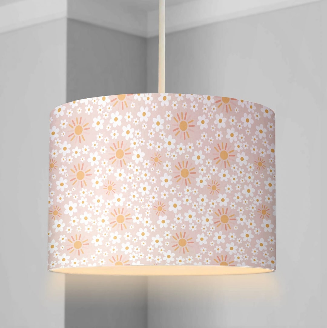 LAMPSHADE Nursery Ceiling Sun and Daisy Lampshade Childrens Room ...