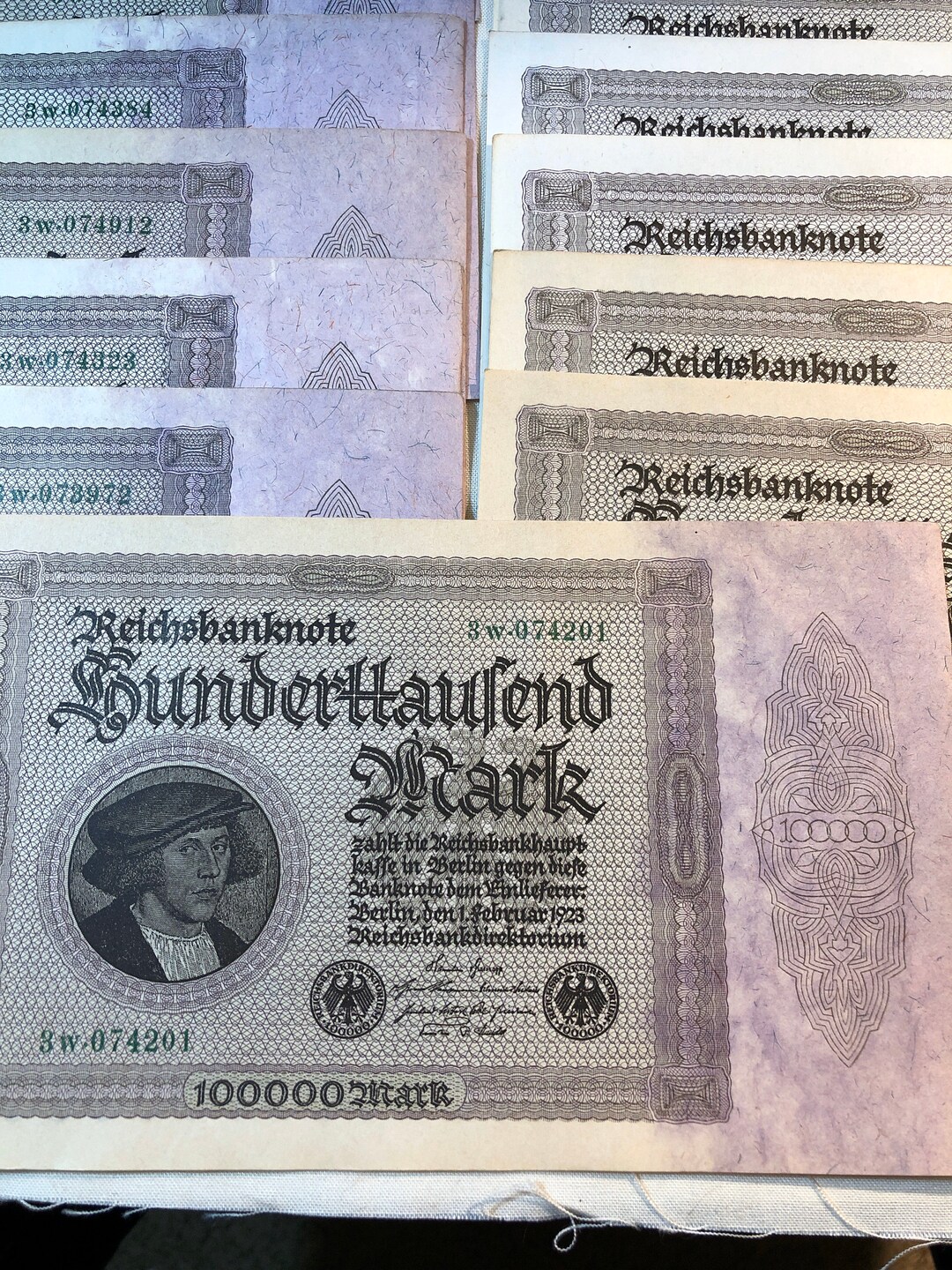 Vintage 1923 German 100000 Inflation Mark Bills. Lot of 19 - Etsy