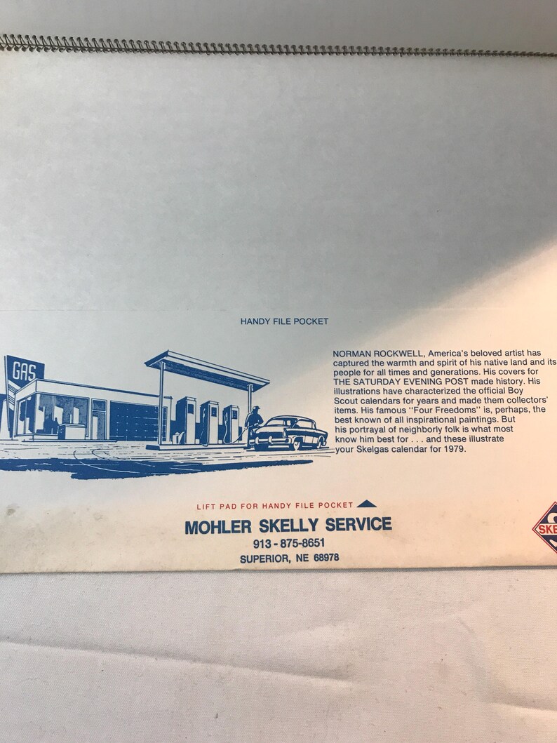 Vintage Skelly Gas 1979 Calendar With Norman Rockwell Artwork - Etsy