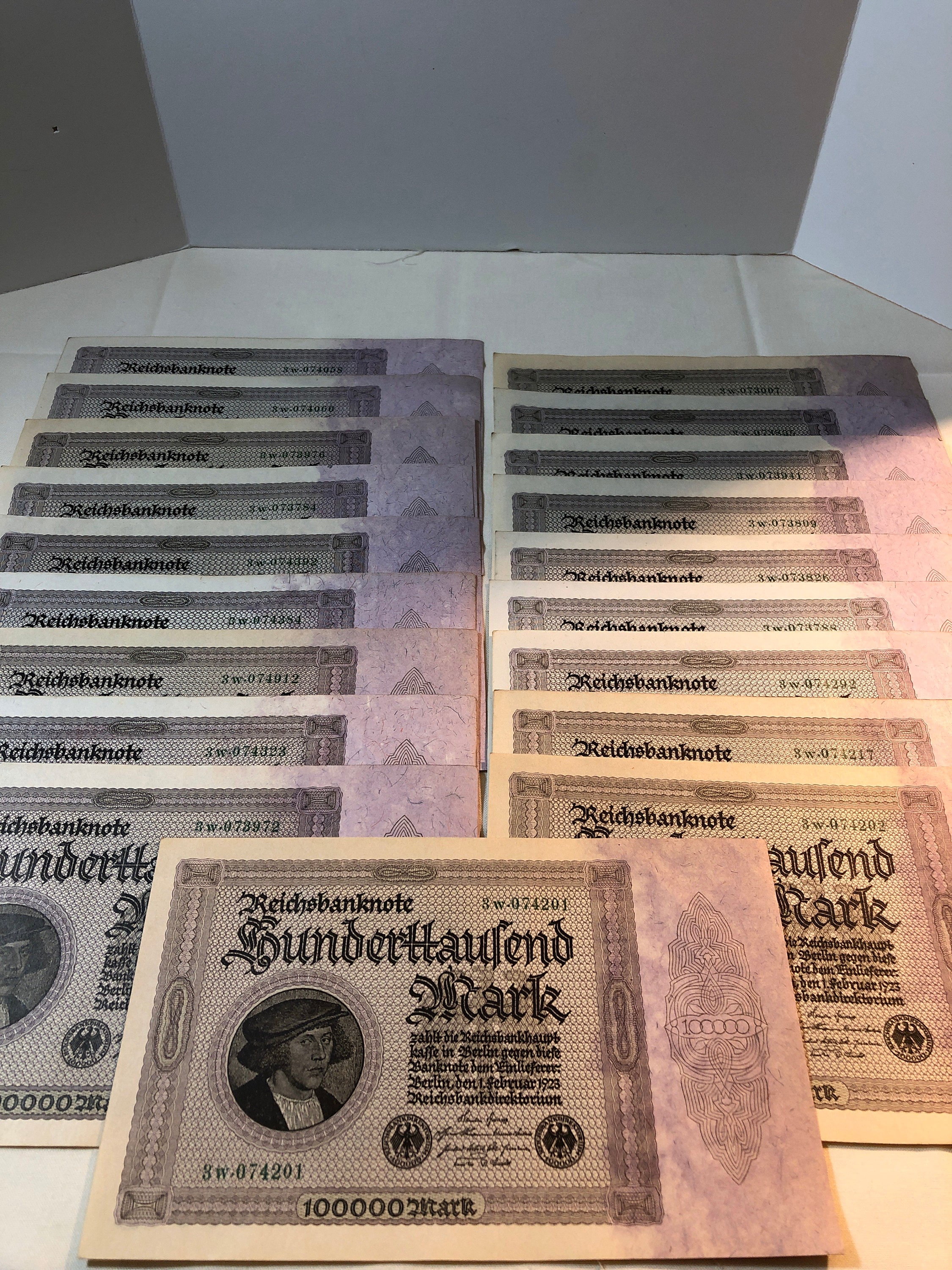 Vintage 1923 German 100000 Inflation Mark Bills. Lot of 19 - Etsy