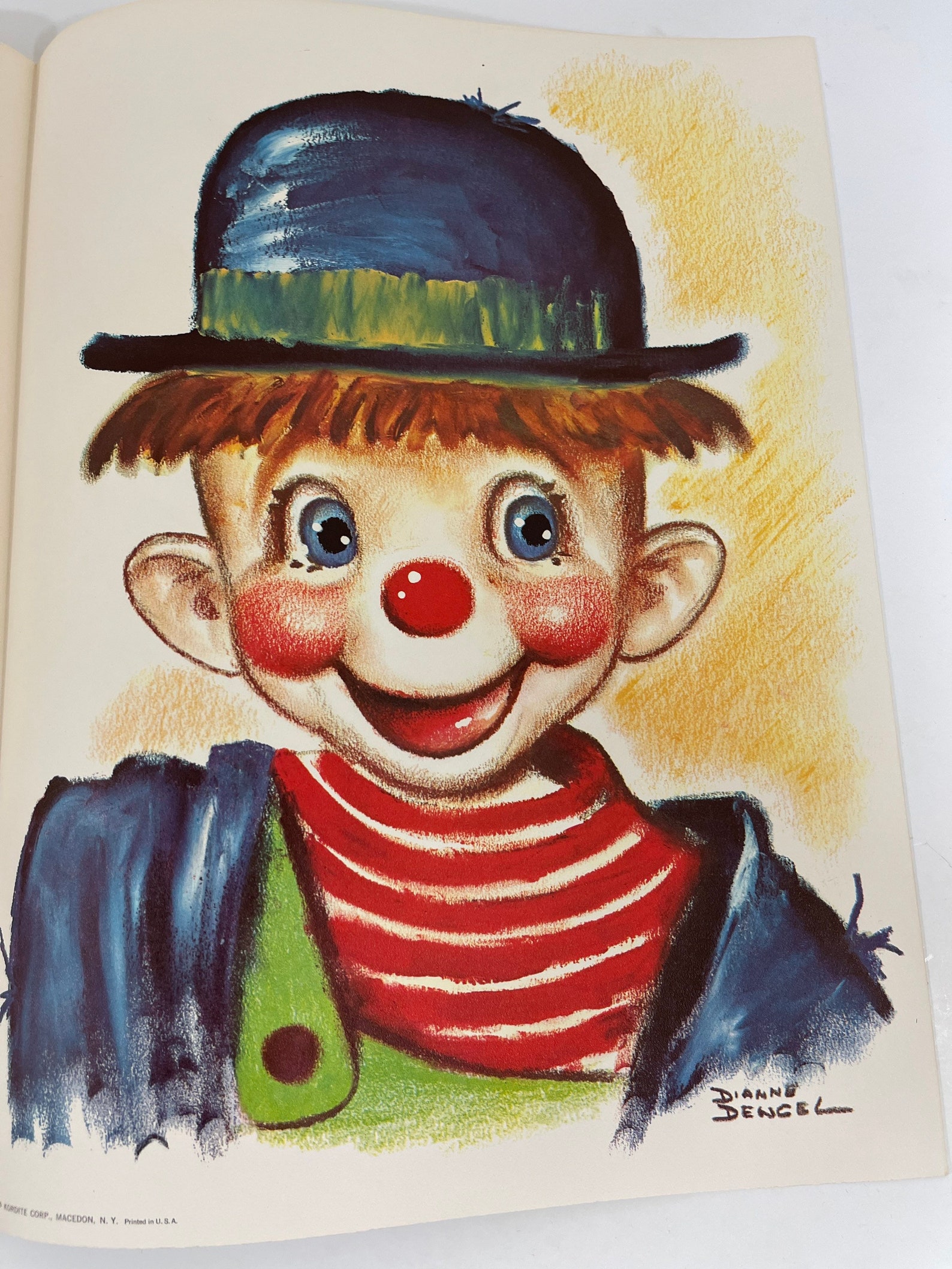 Diane Dengel Clown Prints 1965 Kordite Corp. Uncut Sheet. - Etsy