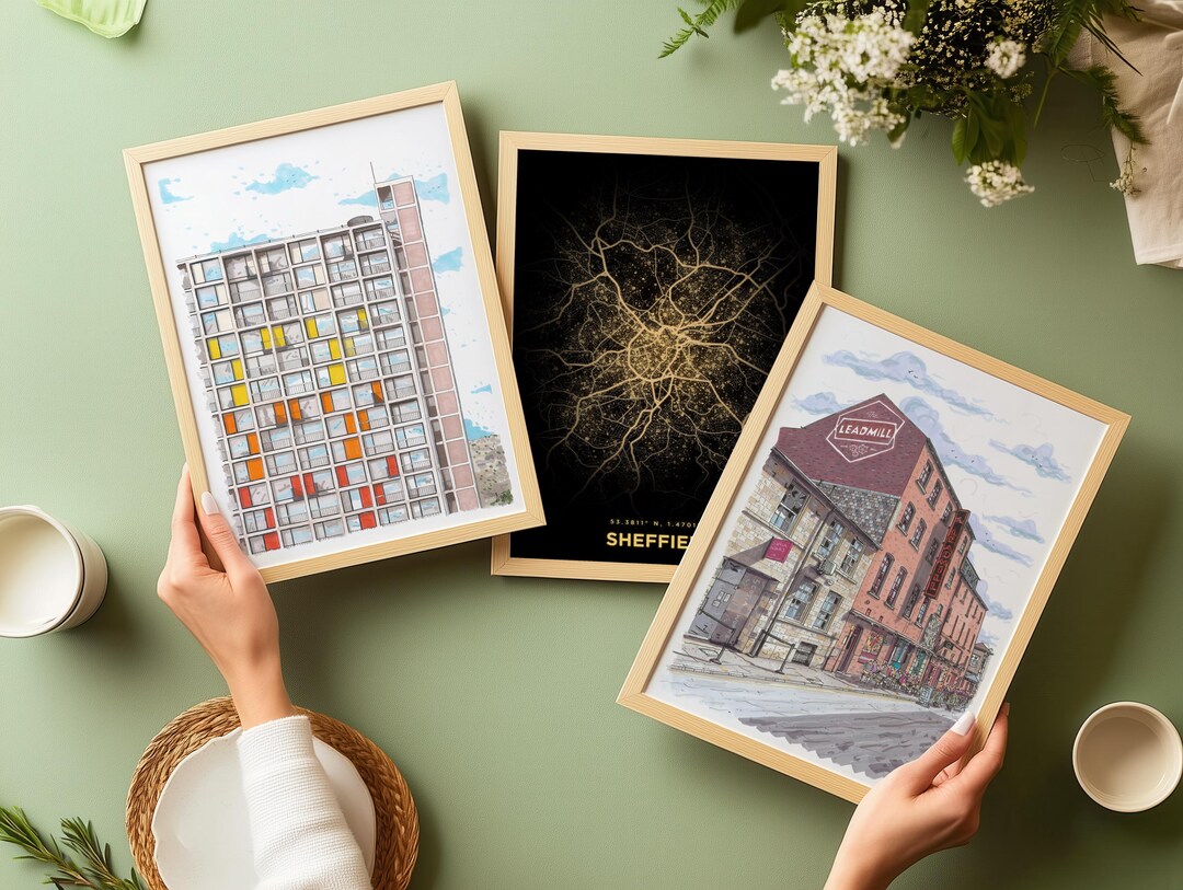 Sheffield Landmark Print Set: Leadmill, Park Hill, City Map - Etsy