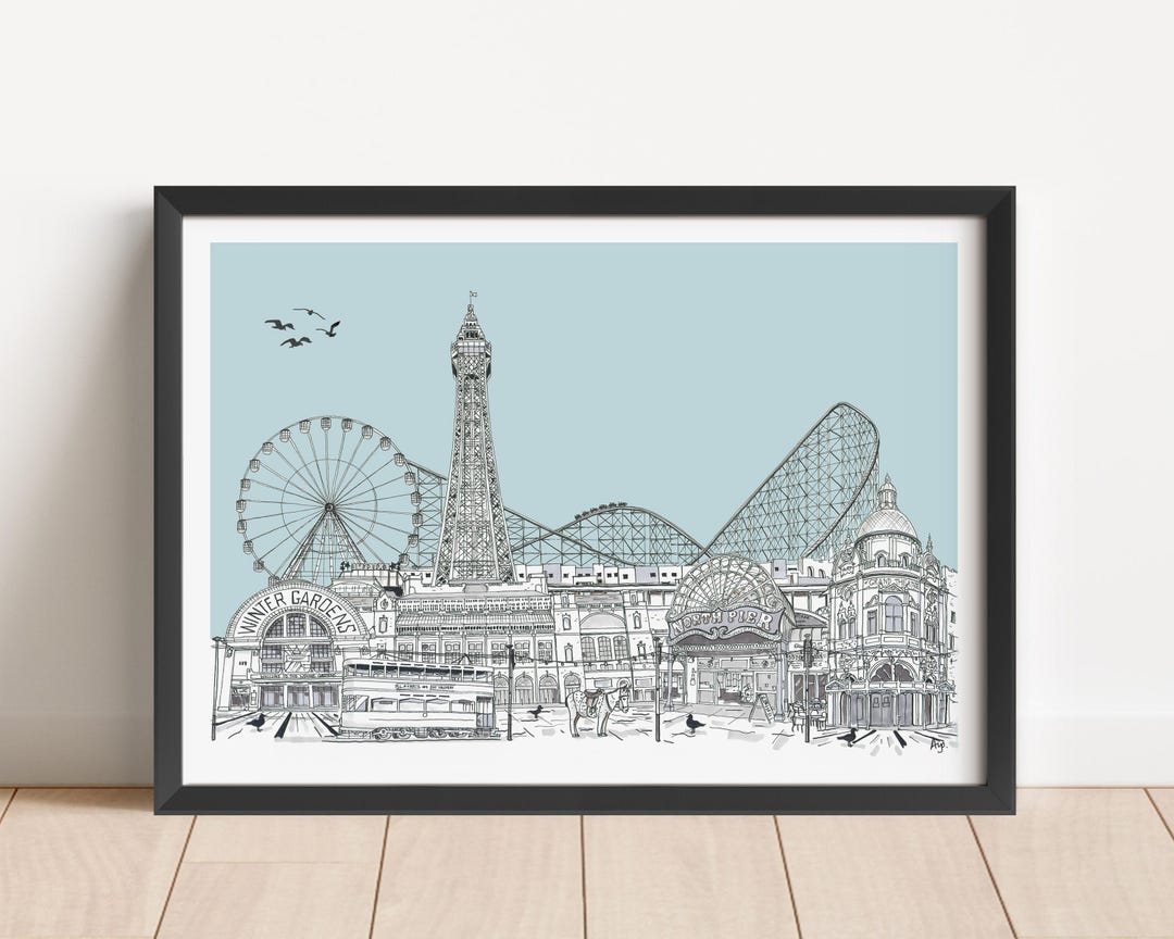 Blackpool Landmarks Art Print: Lancashire Cityscape Collage - Etsy