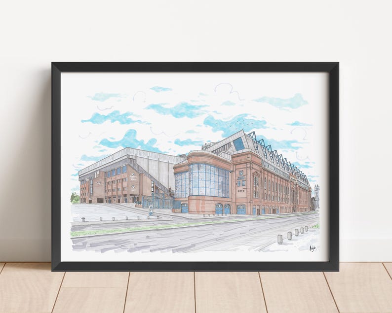 Ibrox Stadium Print: Rangers FC Glasgow Football Art - Etsy UK
