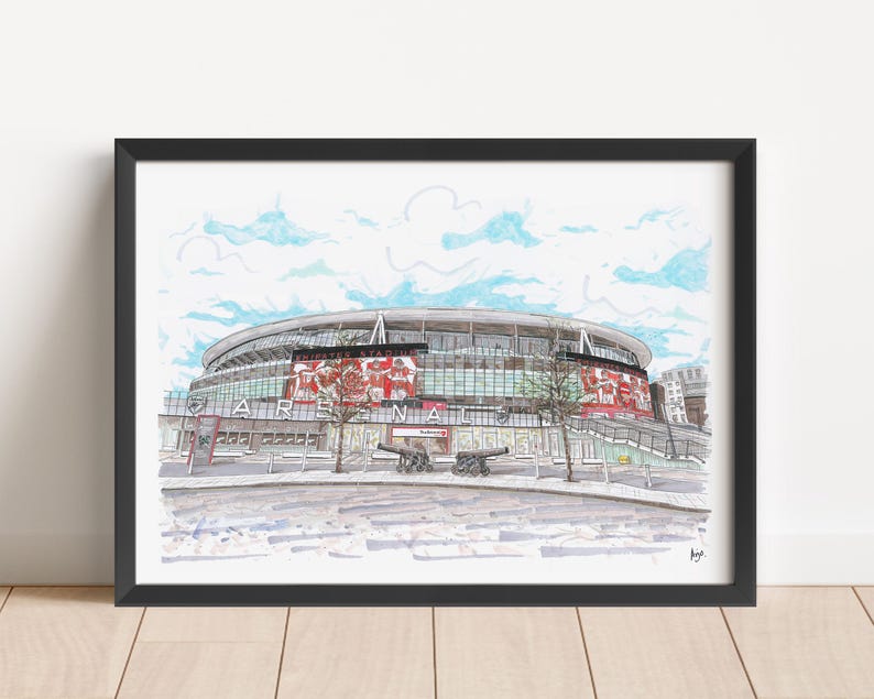 Emirates Stadium Art Print: Arsenal F.C. Hand-drawn Poster - Etsy UK
