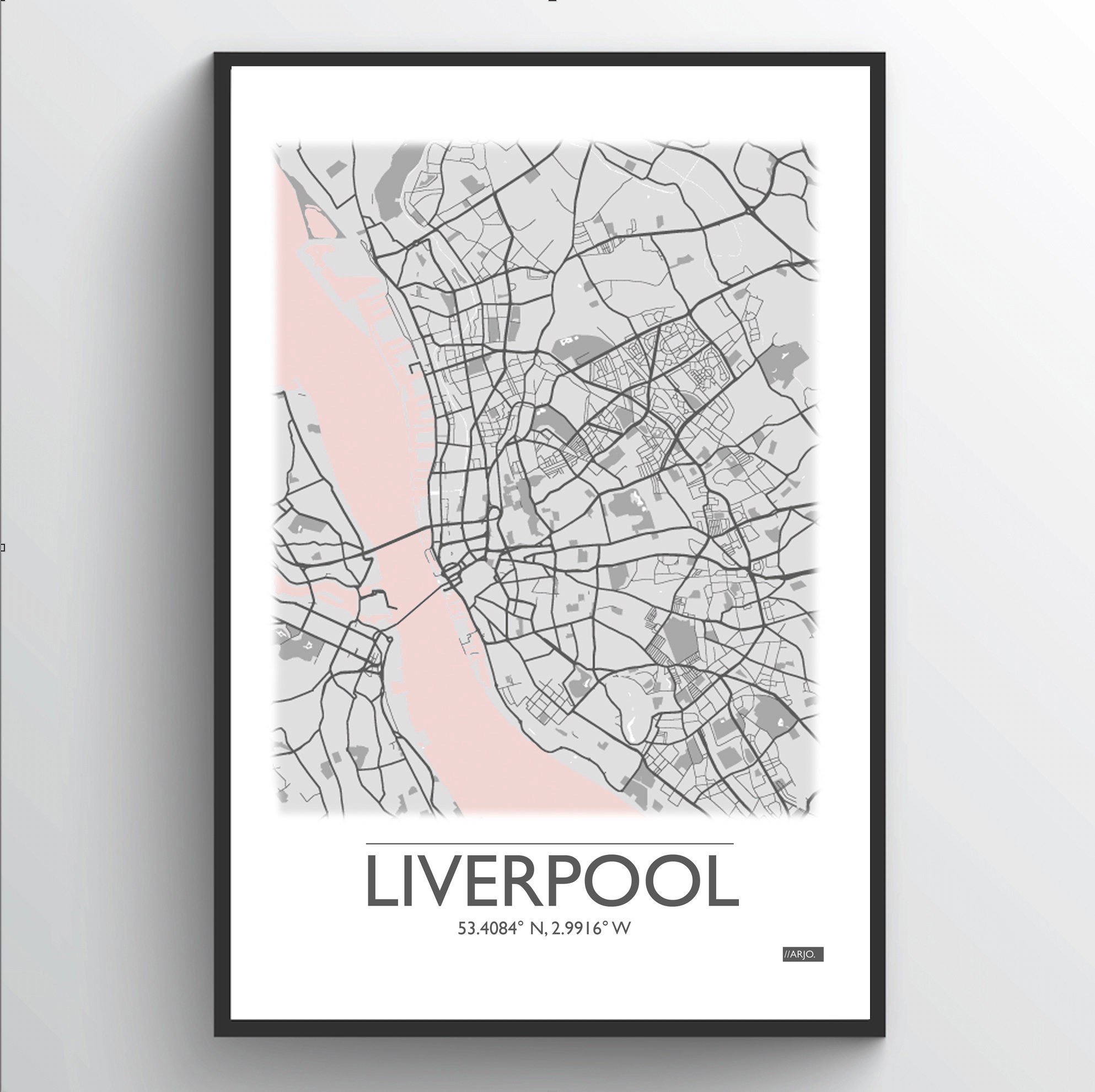 Liverpool Print Wirral City Map Wall Art Travel Art - Etsy UK
