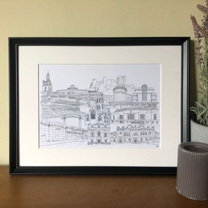 Doncaster, South Yorkshire, Donny, Local Landmarks, Skyline, Art Print ...