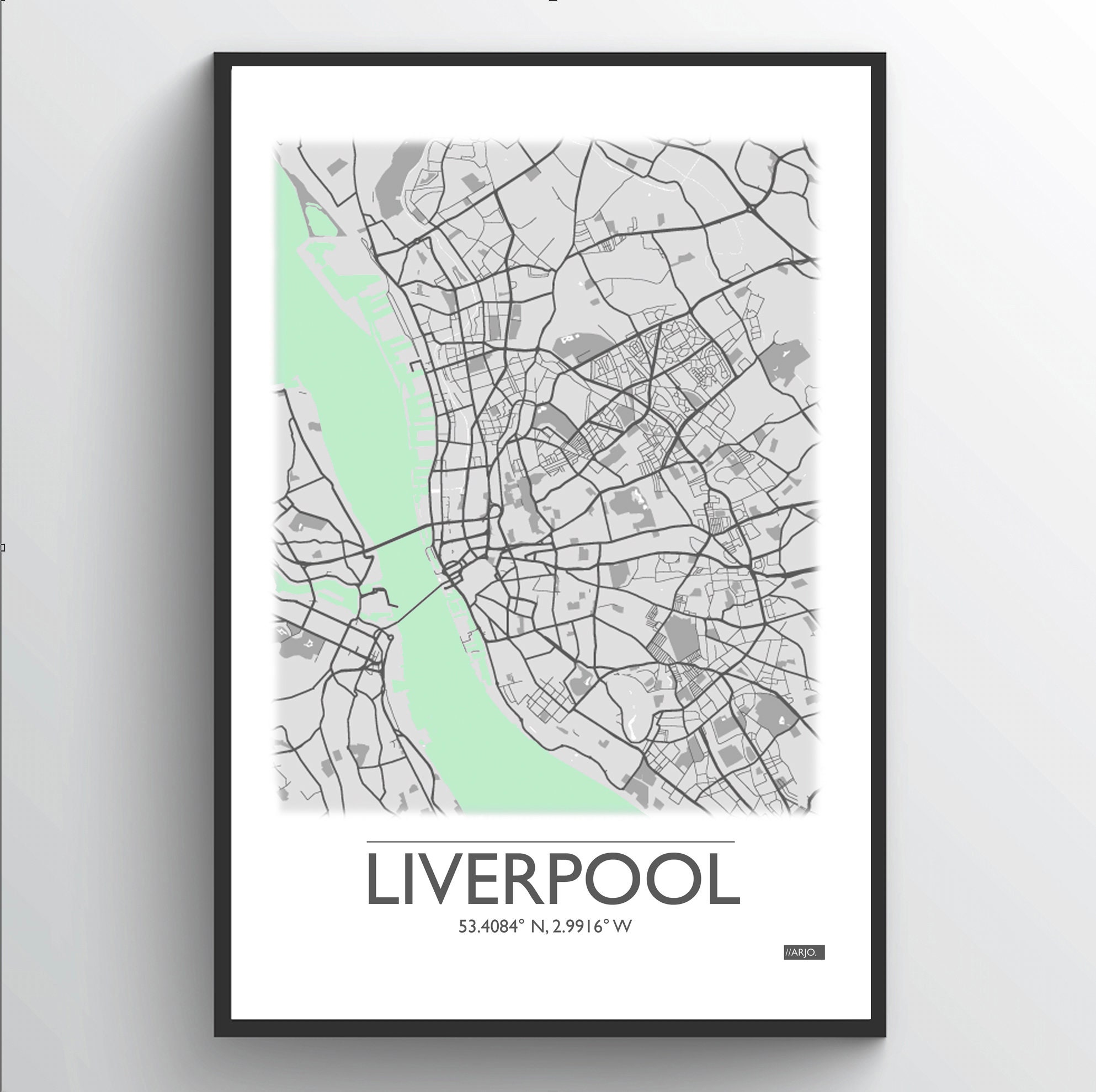 Liverpool Print Wirral City Map Wall Art Travel Art - Etsy UK