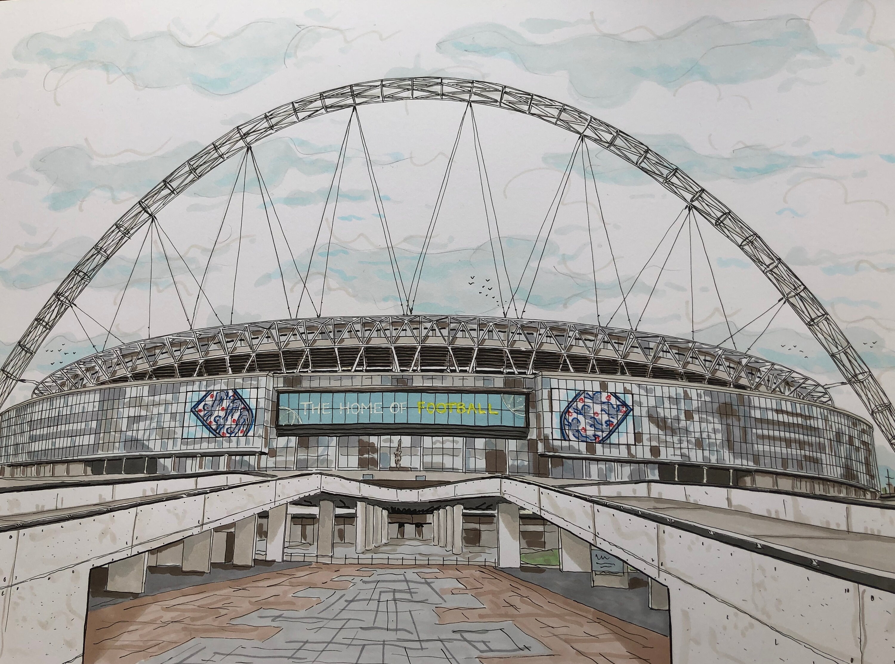 Wembley Stadium England London FA Football Art - Etsy UK