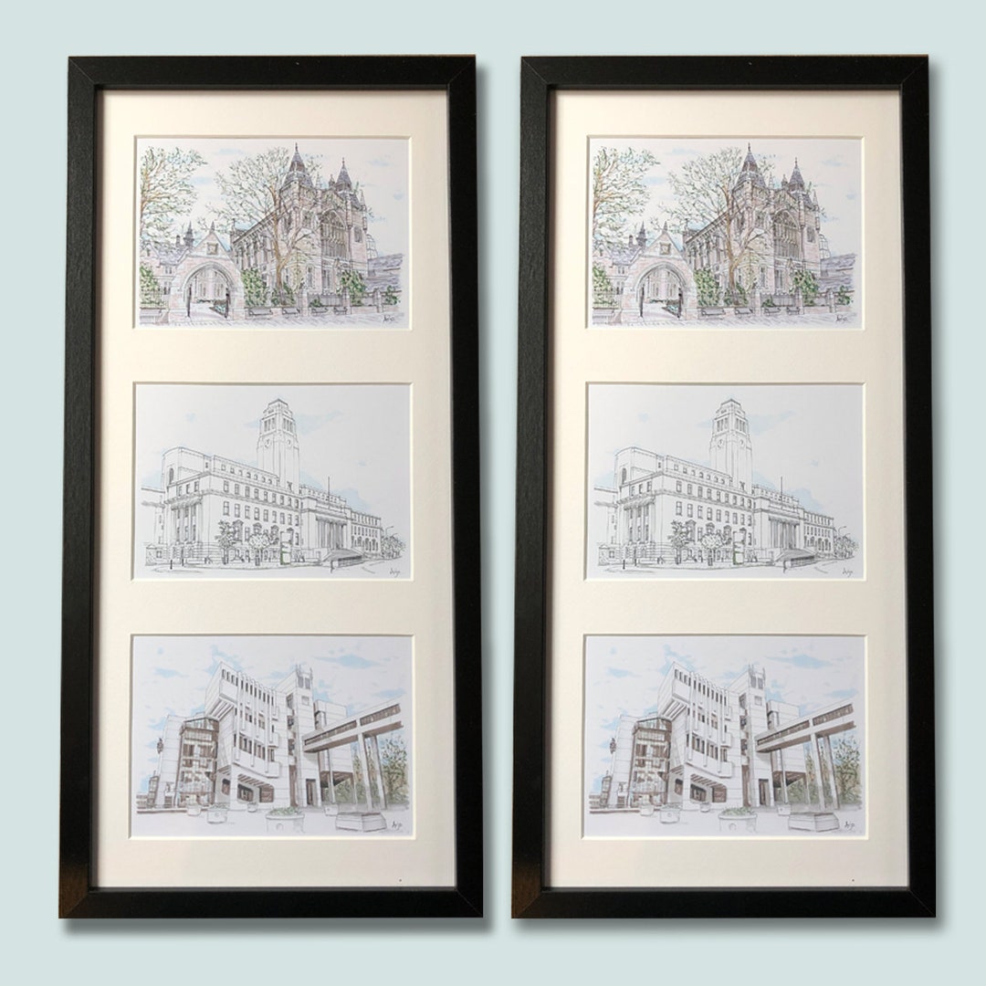 University of Leeds Buildings Set of 3 Art Prints, Leeds Uni Students ...