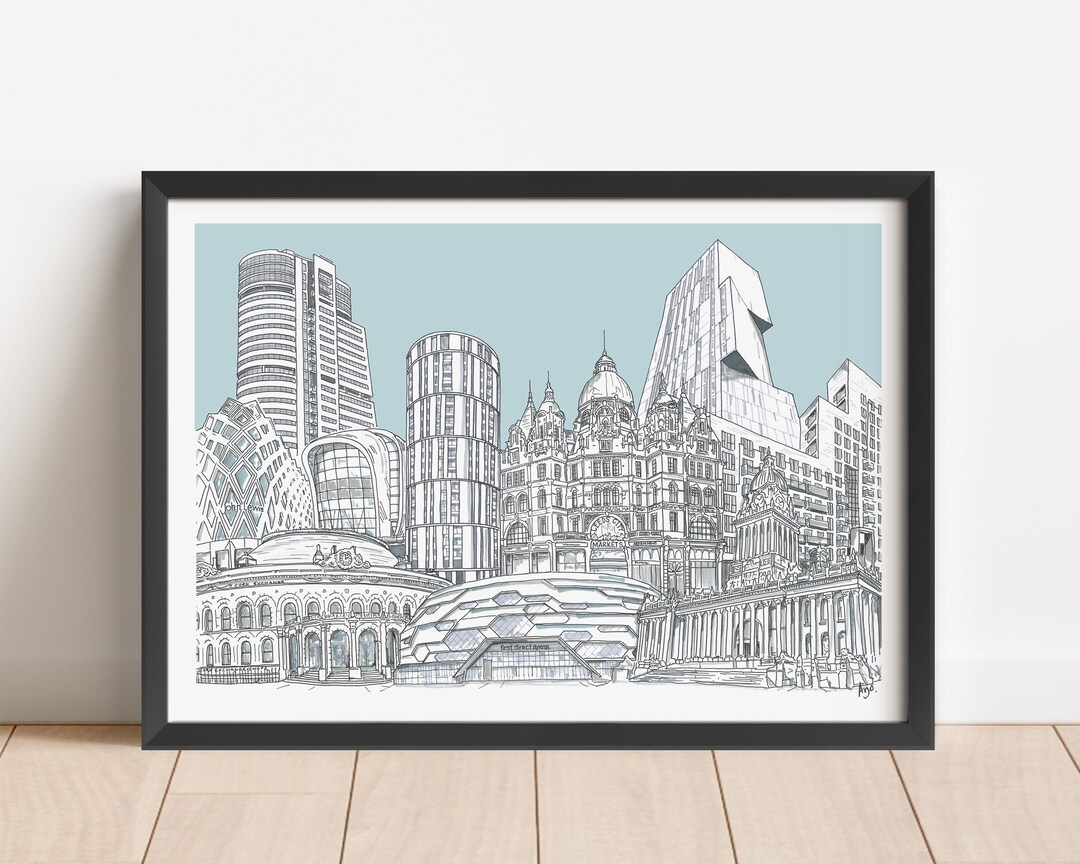Leeds Cityscape Art Print: Yorkshire Landmarks Collage - Etsy UK