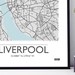 Liverpool Print Wirral City Map Wall Art Travel Art Poster Print Map of ...
