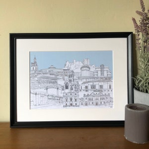 Doncaster, South Yorkshire, Donny, Local Landmarks, Skyline, Art Print ...