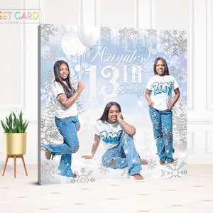 Winter Wonderland Snowflakes Party Backdrop, Winter Onederland Backdrop ...