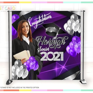 Prom Purple Silver Glitter Backdrop Prom Elegant Backdrop Prom ...