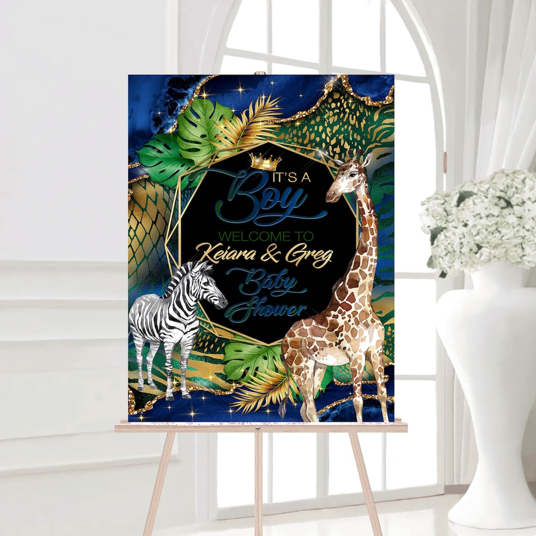 SAFARI WELCOME SIGN Jungle Safari Birthday Printable Welcome Sign ...