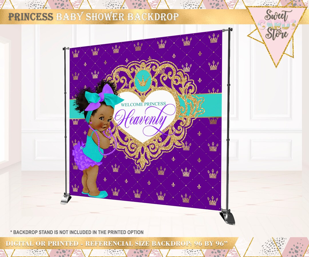 Princess Baby Shower Backdrop, Princess Glitter Backdrop, Princess Girl ...